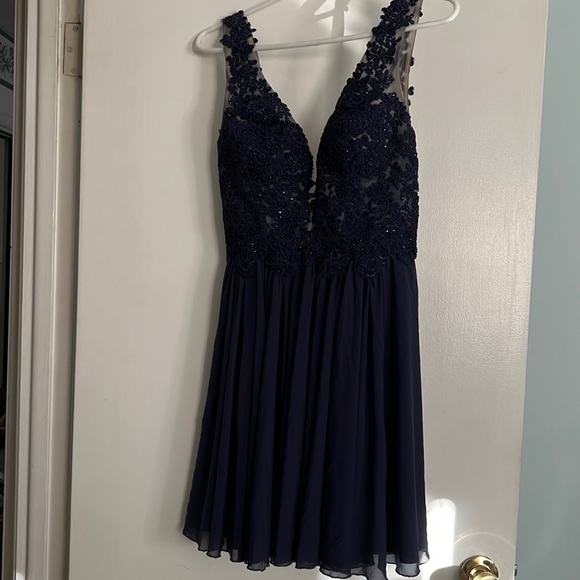 Sherri Hill | Dresses | Sheri Hill Short Prom Dress Navy Blue | Poshmark